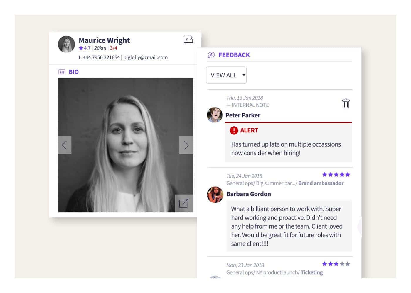 Event, Temp, Promotional and Freelance Staff Database